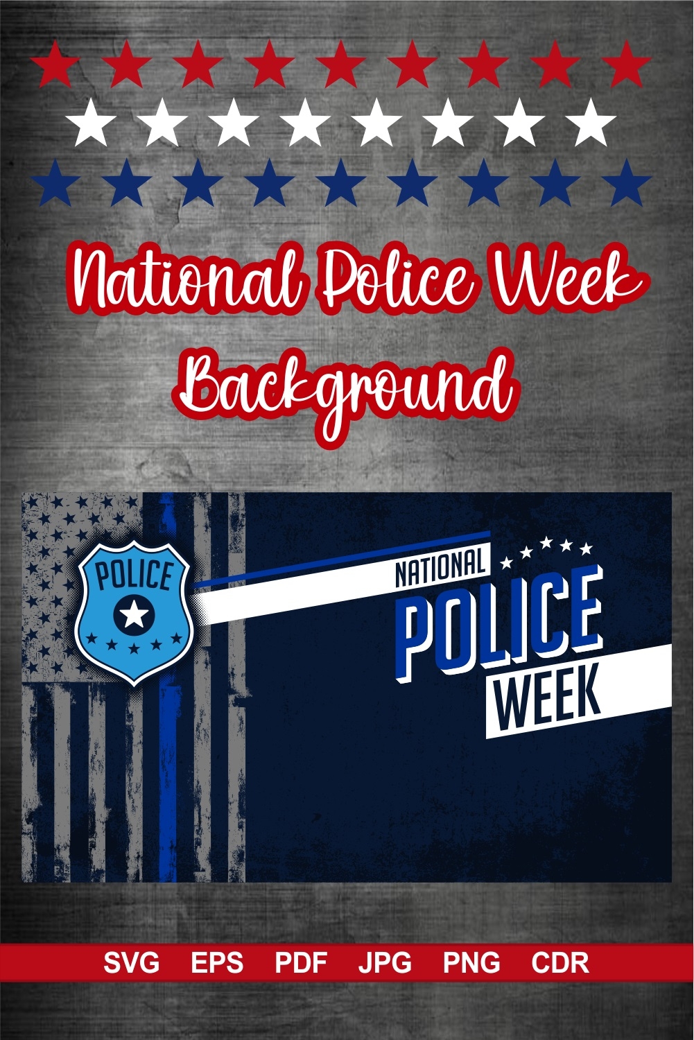 National Police Week Background with Police Badge