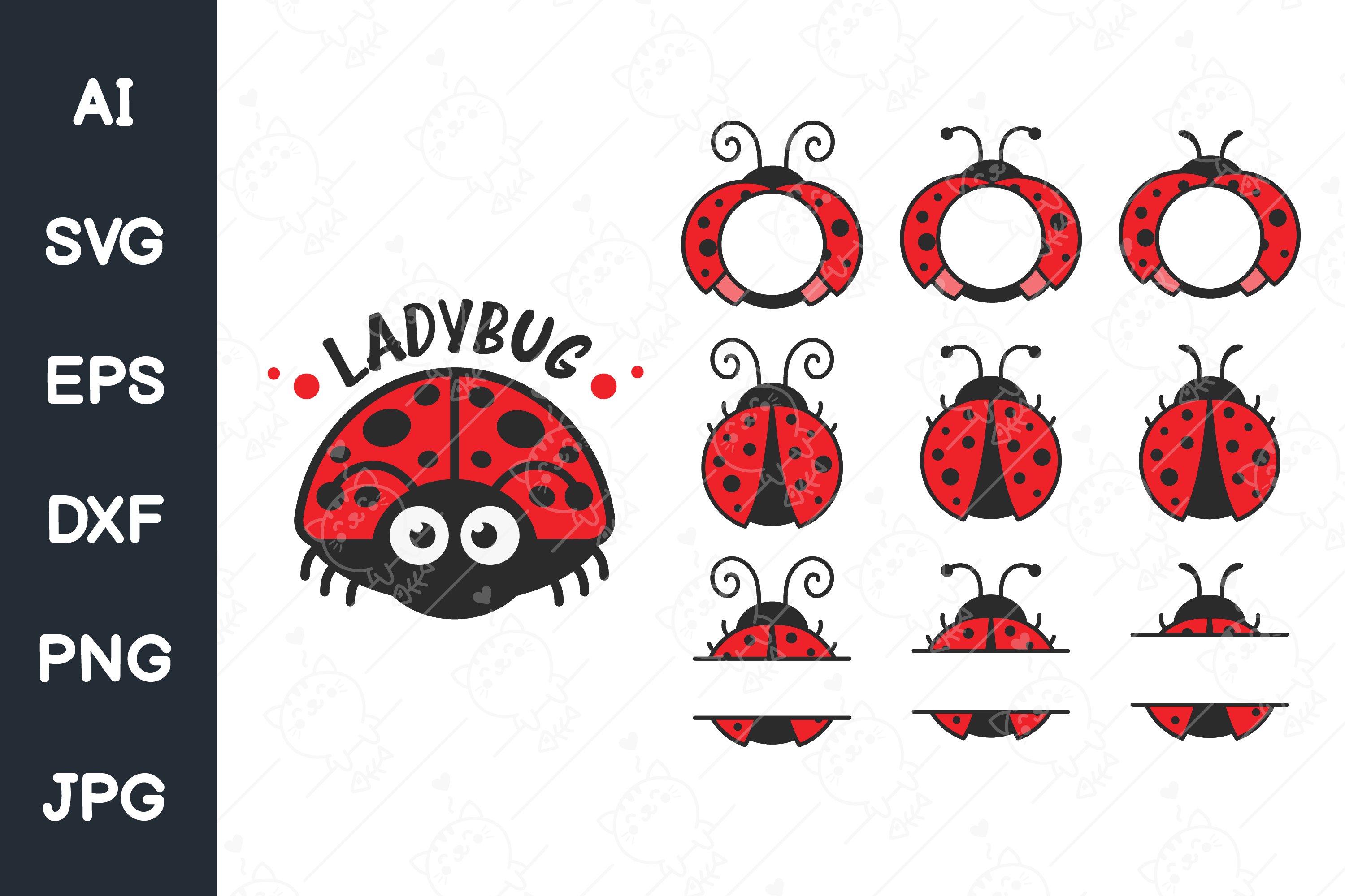 Ladybug Frames Name | Ladybug Monogram|Digital Download