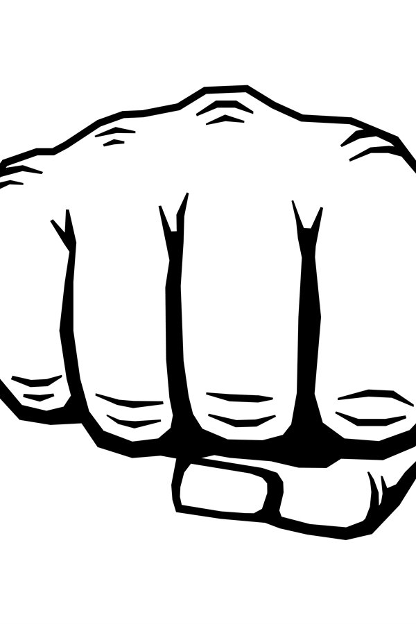 Punching hand with clenched fist vector (822410)