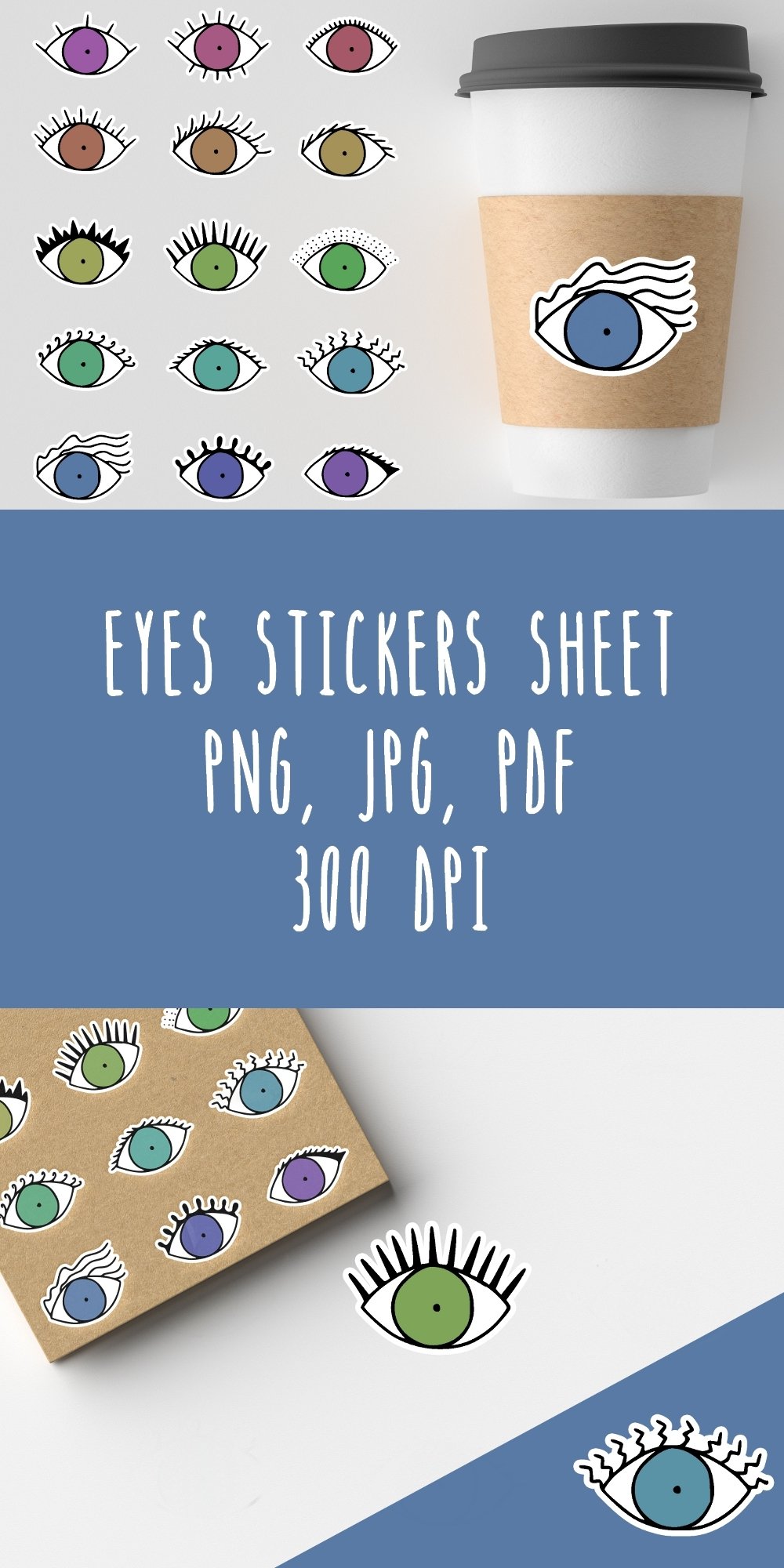 Eyes stickers sheet