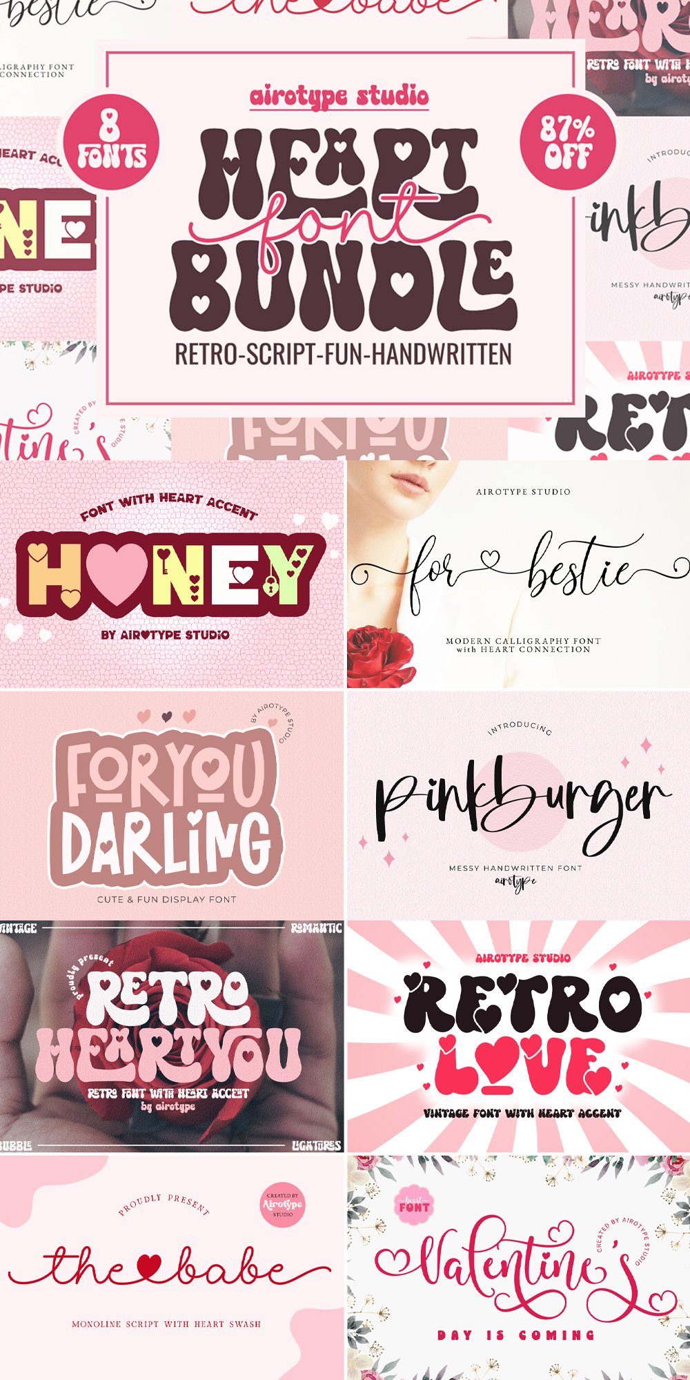 Heart Font Bundle - Fonts with Love Accent