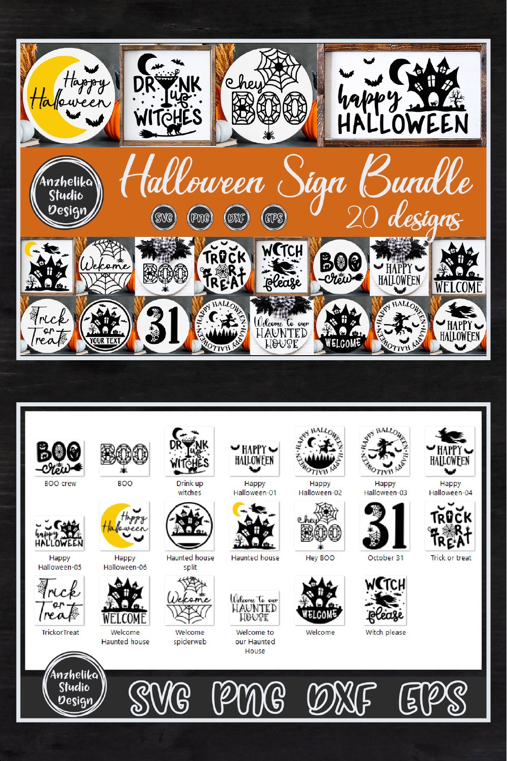 Halloween Sign SVG Bundle | Halloween Door Signs SVG | Witch