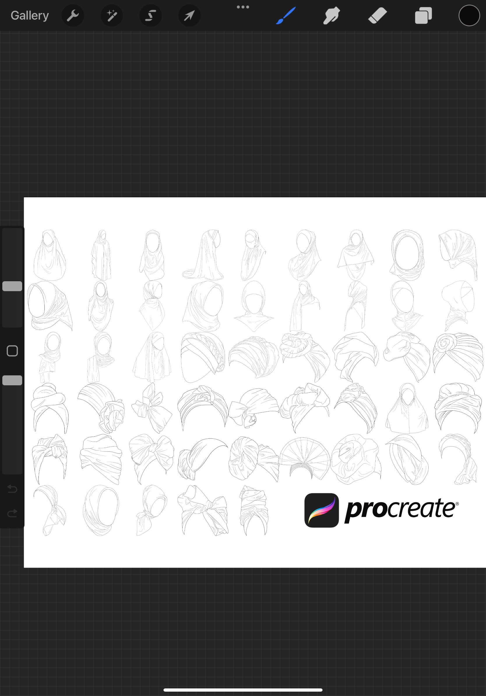 Clothing Headwear Set 1 Procreate Brush Stamps, 50 Accessory