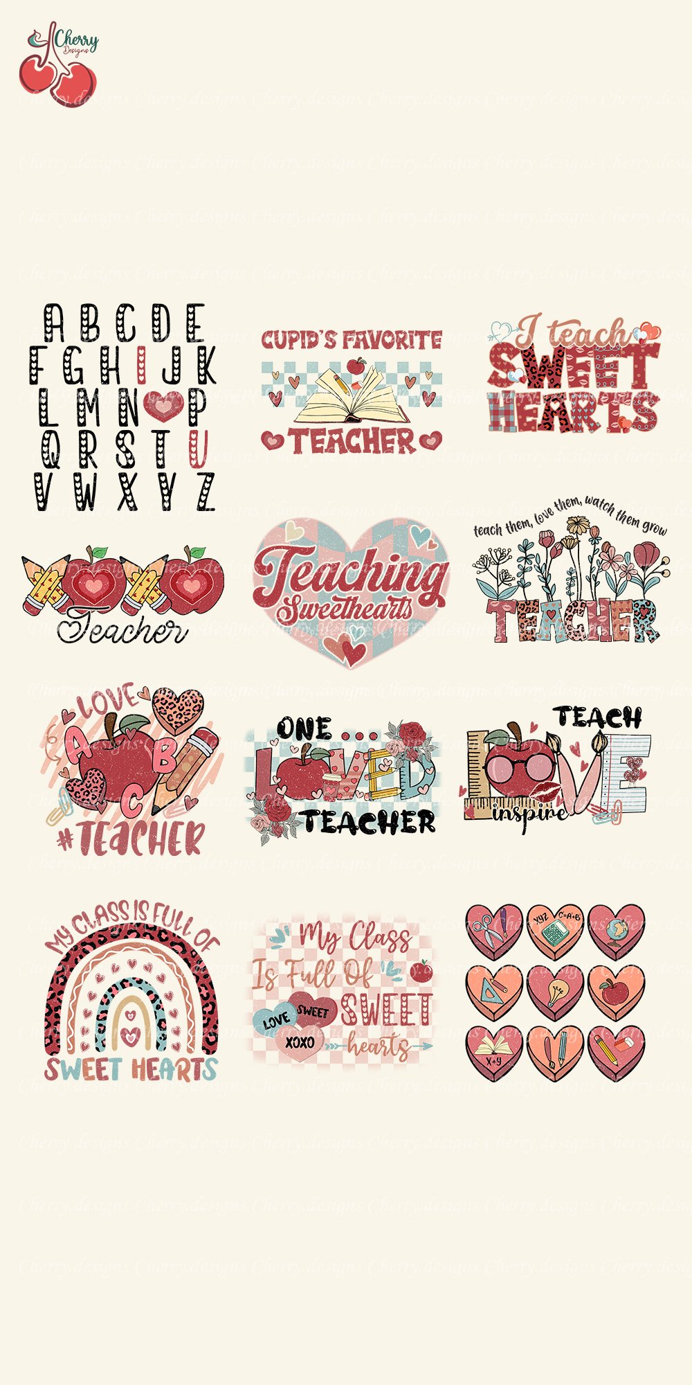 Teacher Valentine Sublimation Bundle PNG, Teacher Retro PNG