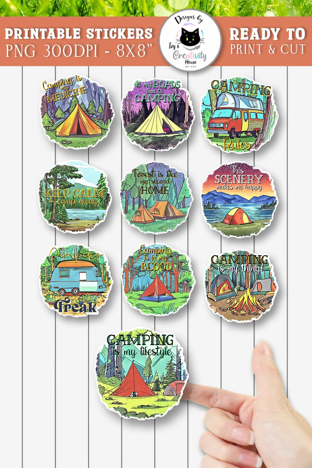 Camping Sticker Pack | Nature Outdoors Stickers