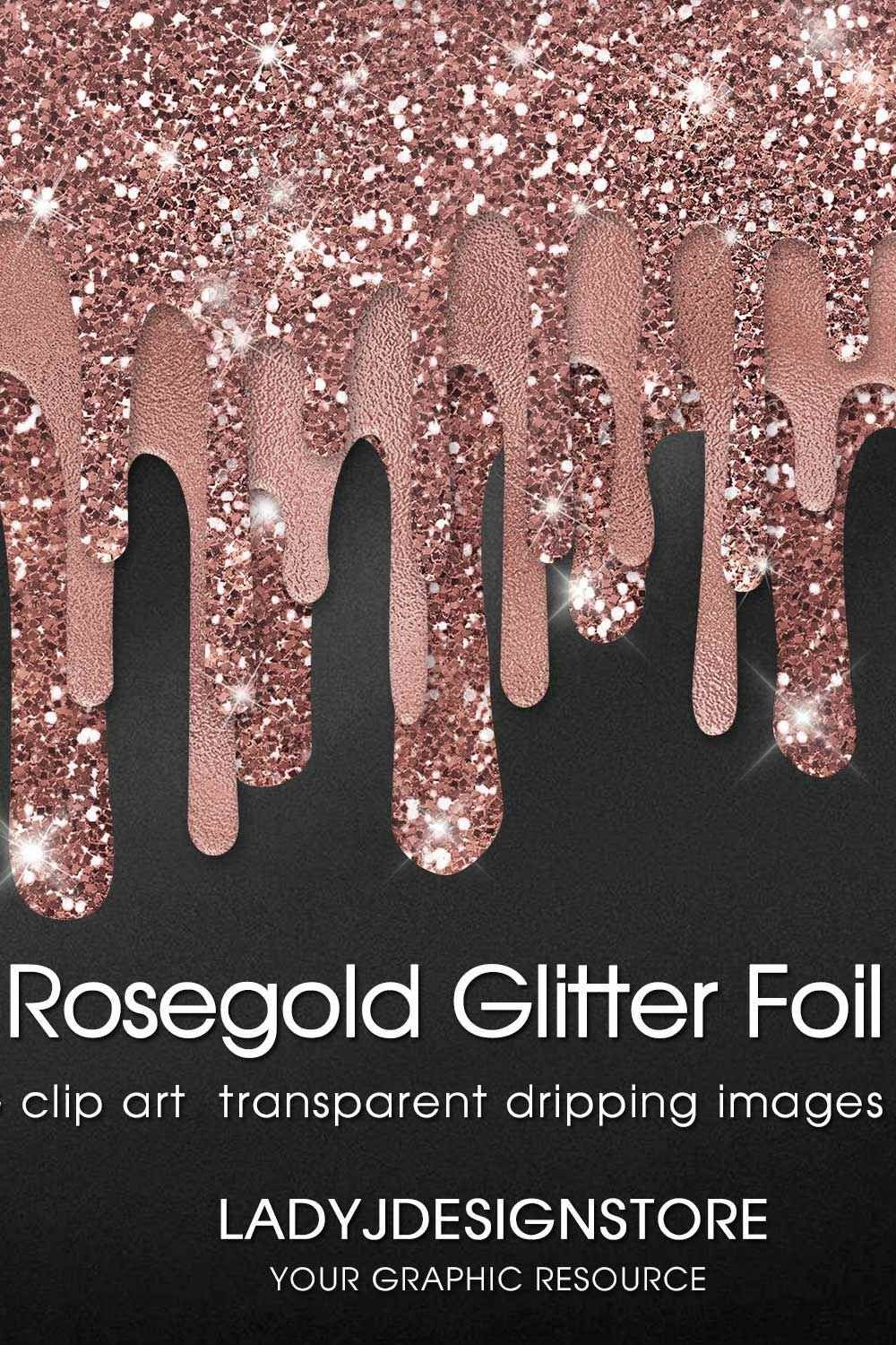 Sparkly Rose Gold Glitter Foil Dripping sparkle drippings
