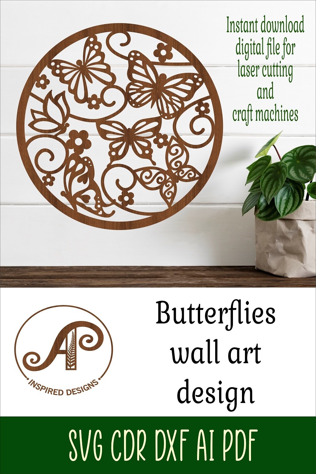 Butterflies wall art sign, SVG file. vector file