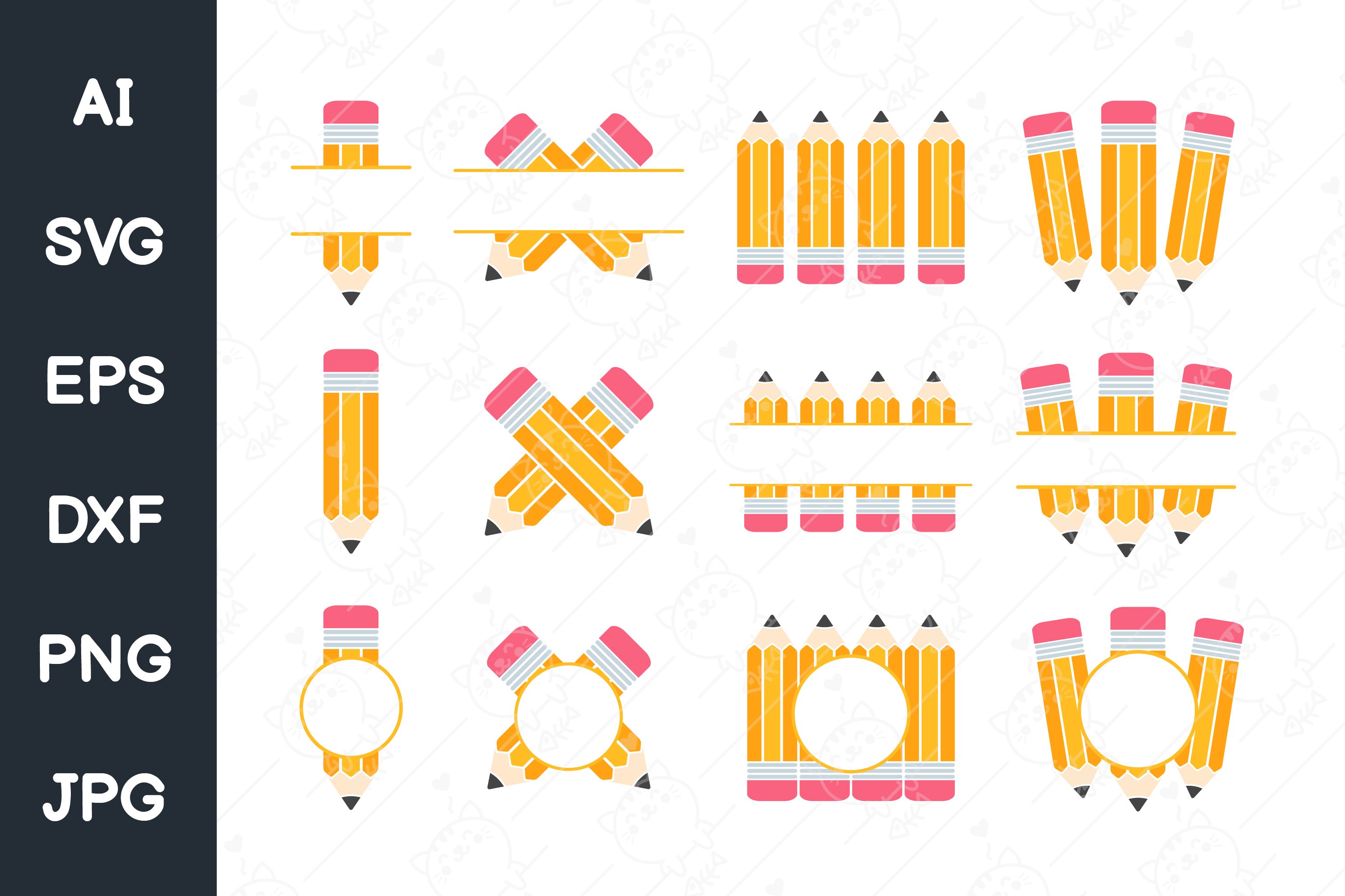 Pencil Monogram SVG | Back to School SVG |Digital Download