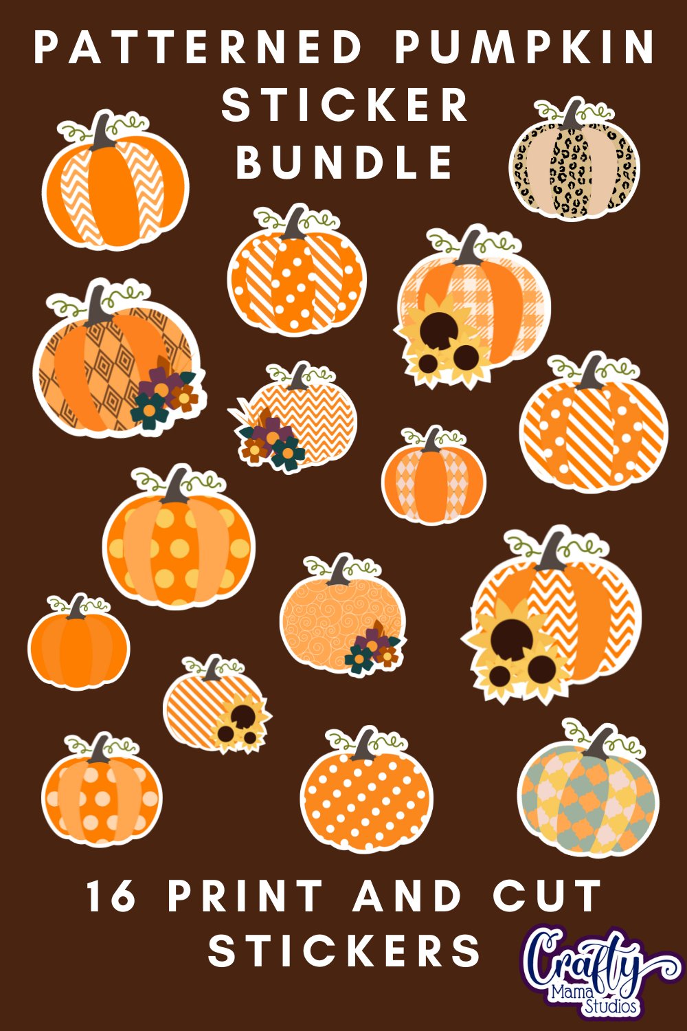 Patterned Pumpkin Png Bundle | Fall Stickers