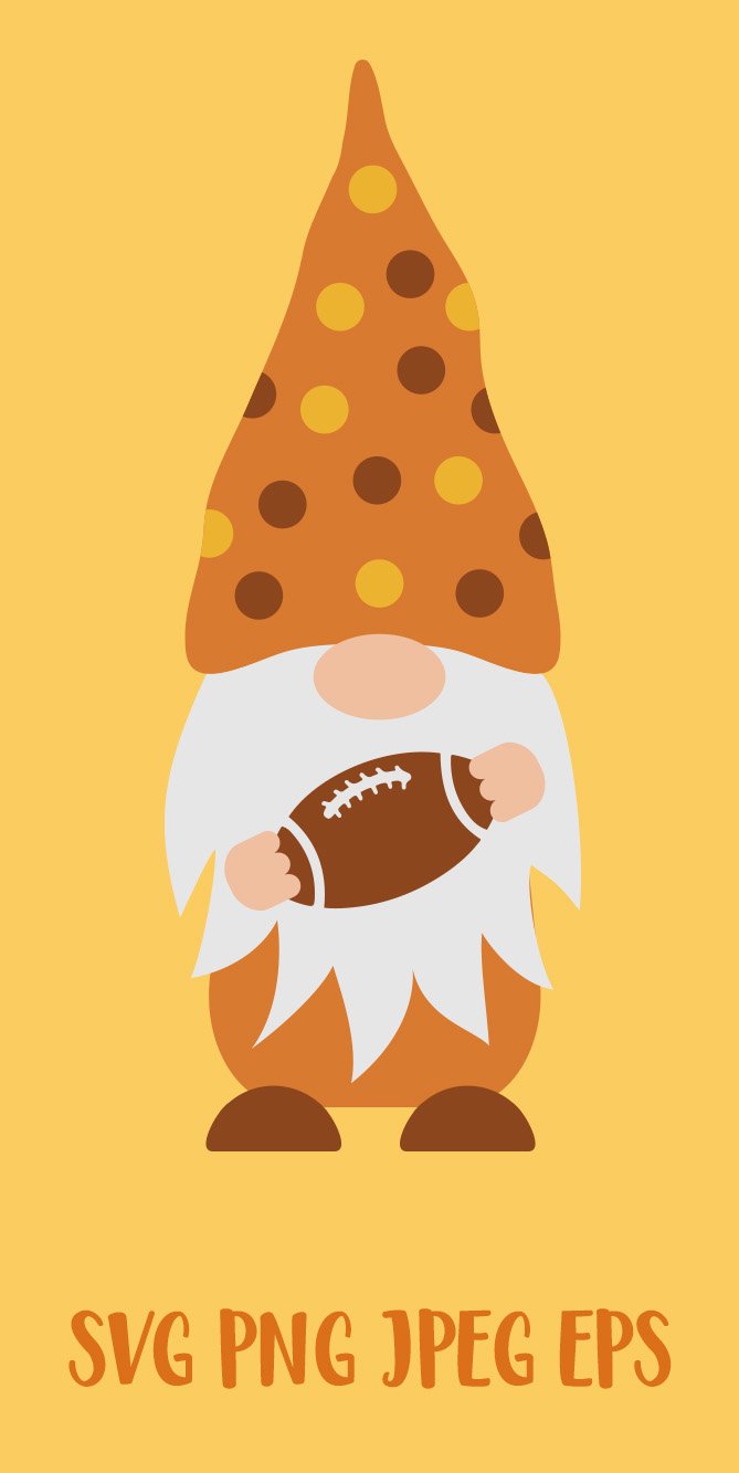 Fall gnome with ball. Football gnome. Thanksgiving gnome SVG