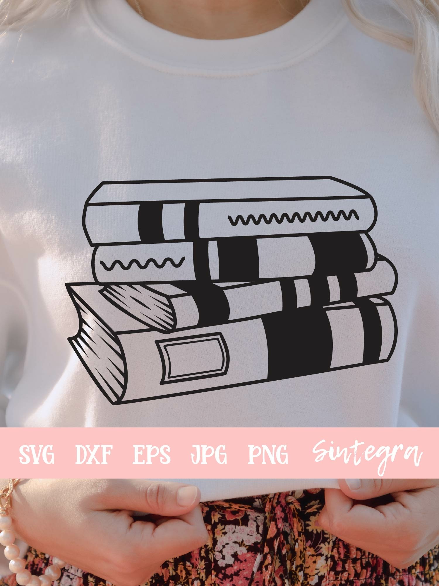 Books Stacked SVG Cut File