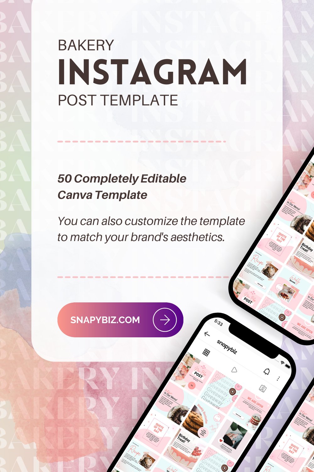 Bakery Canva IG Templates | Baking Instagram Post