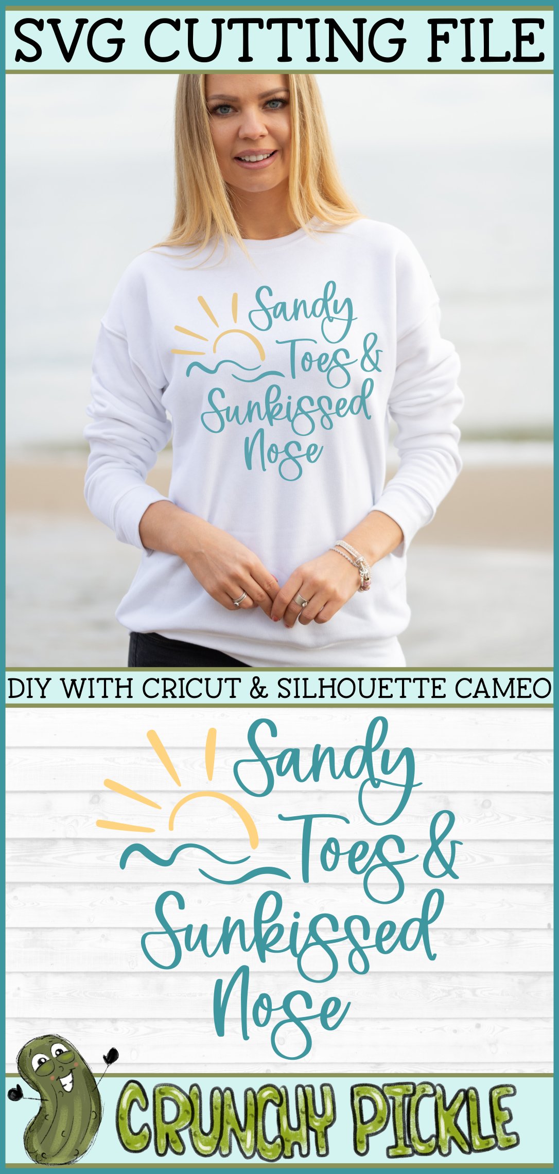 Sandy Toes Sunkissed Nose Beach SVG File