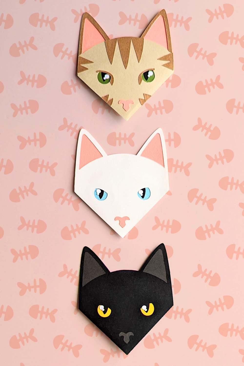 Realistic Cat Face Papercut Corner Bookmark SVG File