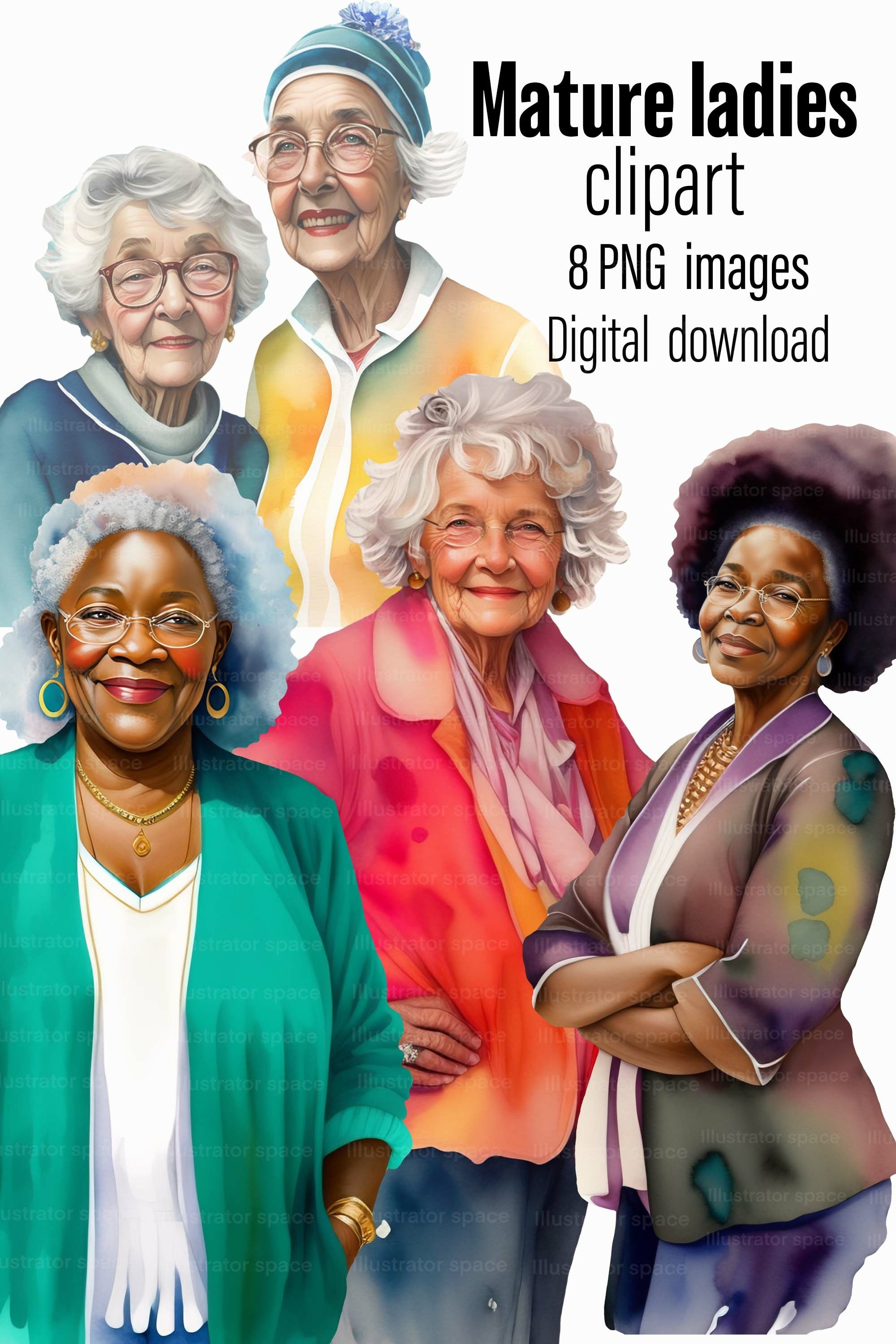 Mature ladies clipart, Grandma png, Granda clipart