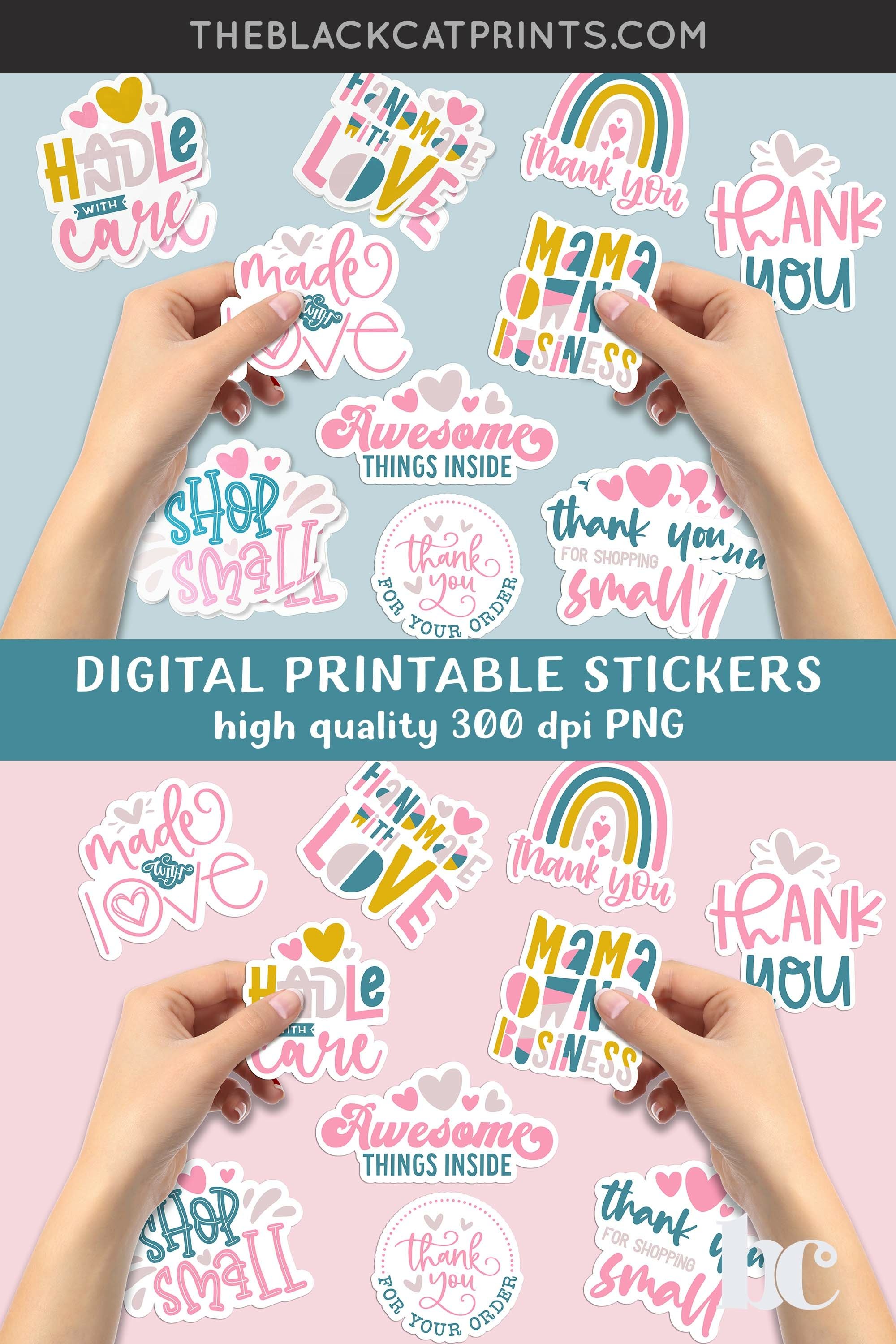 Digital Stickers Pack | Thank You Stickers Bundle PNG