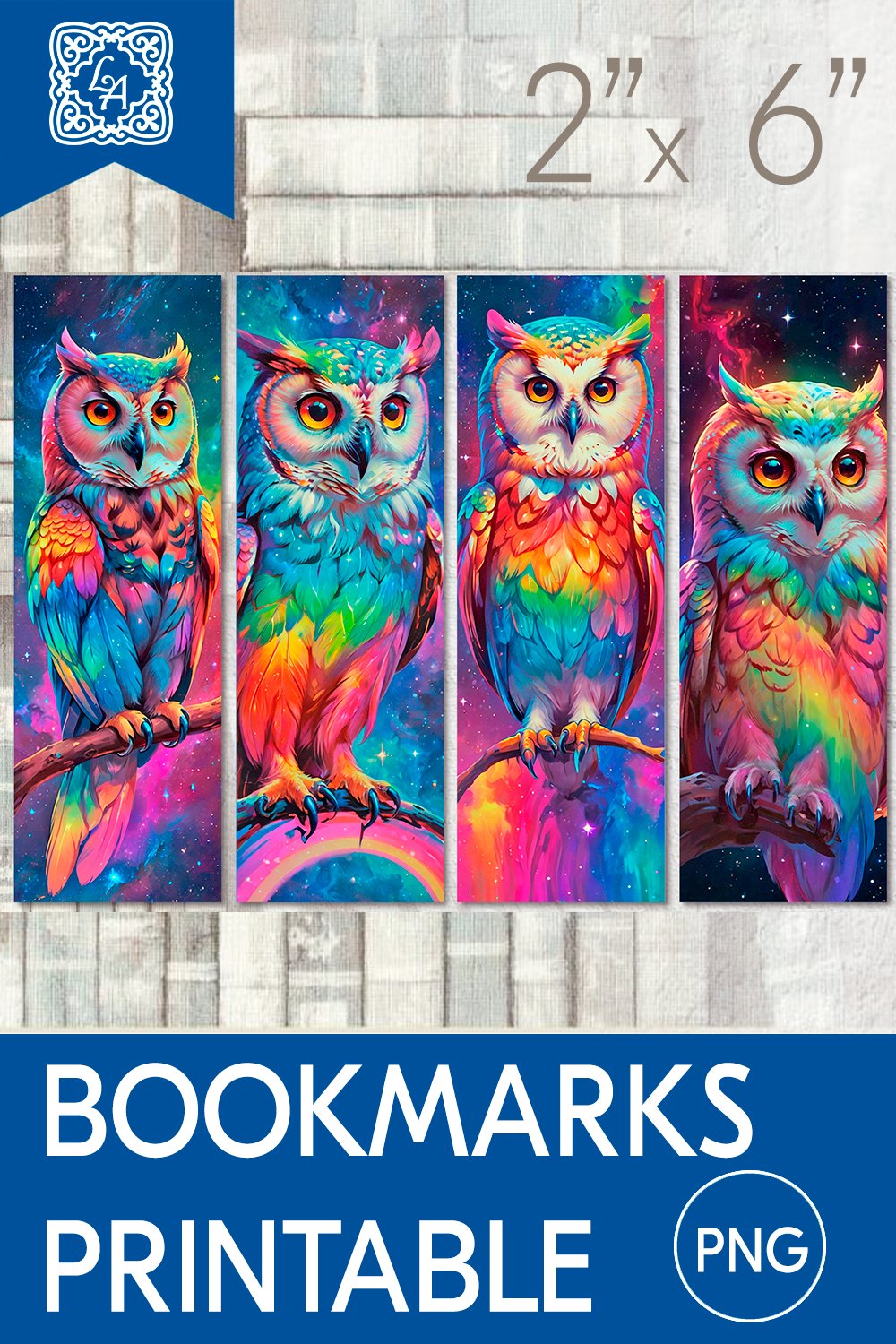 Rainbow Owl Printable Bookmark