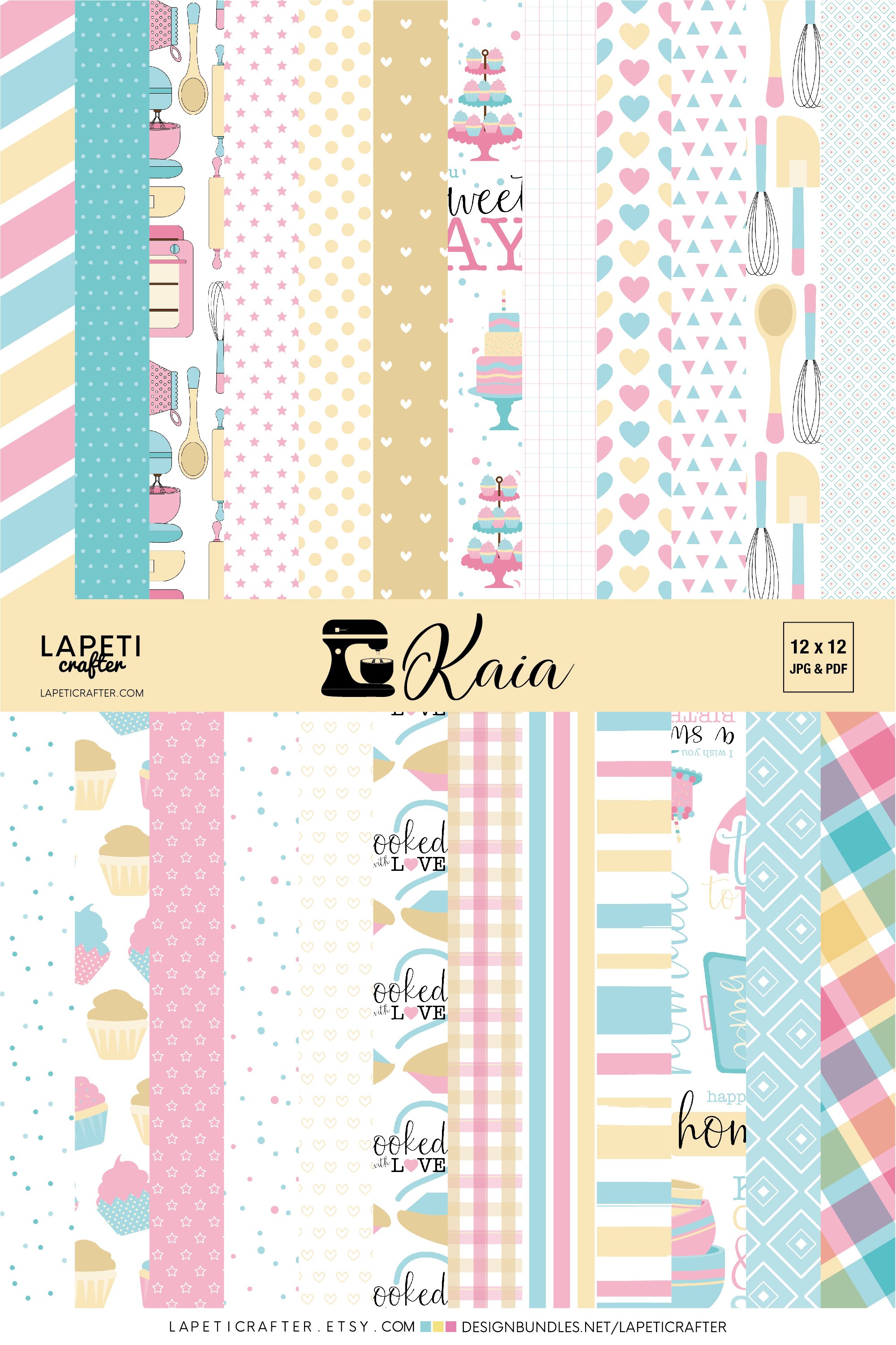 Cooking and Kitchen Digital Papers: Perfect for Recipe Scrap