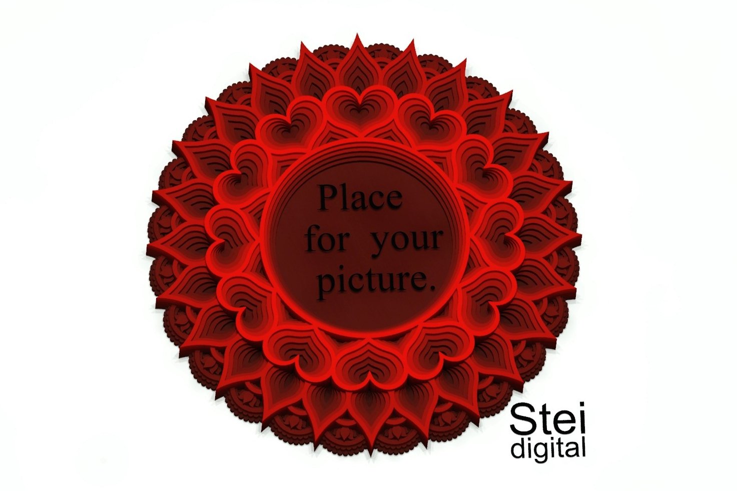 Heart mandala frame svg, personalized mandala svg, dxf file.