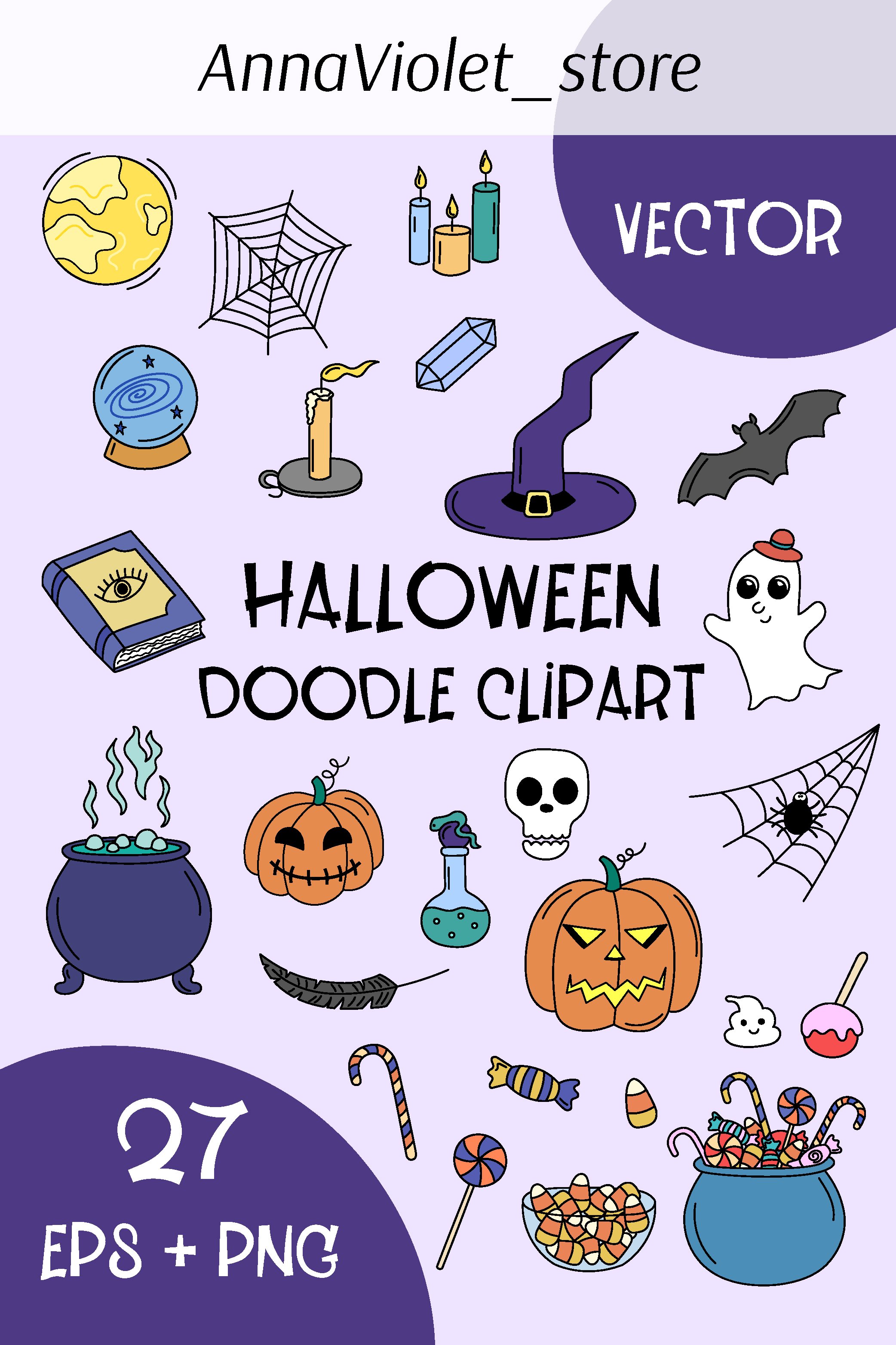 Halloween Doodle PNG Clipart | Vector Illustrations