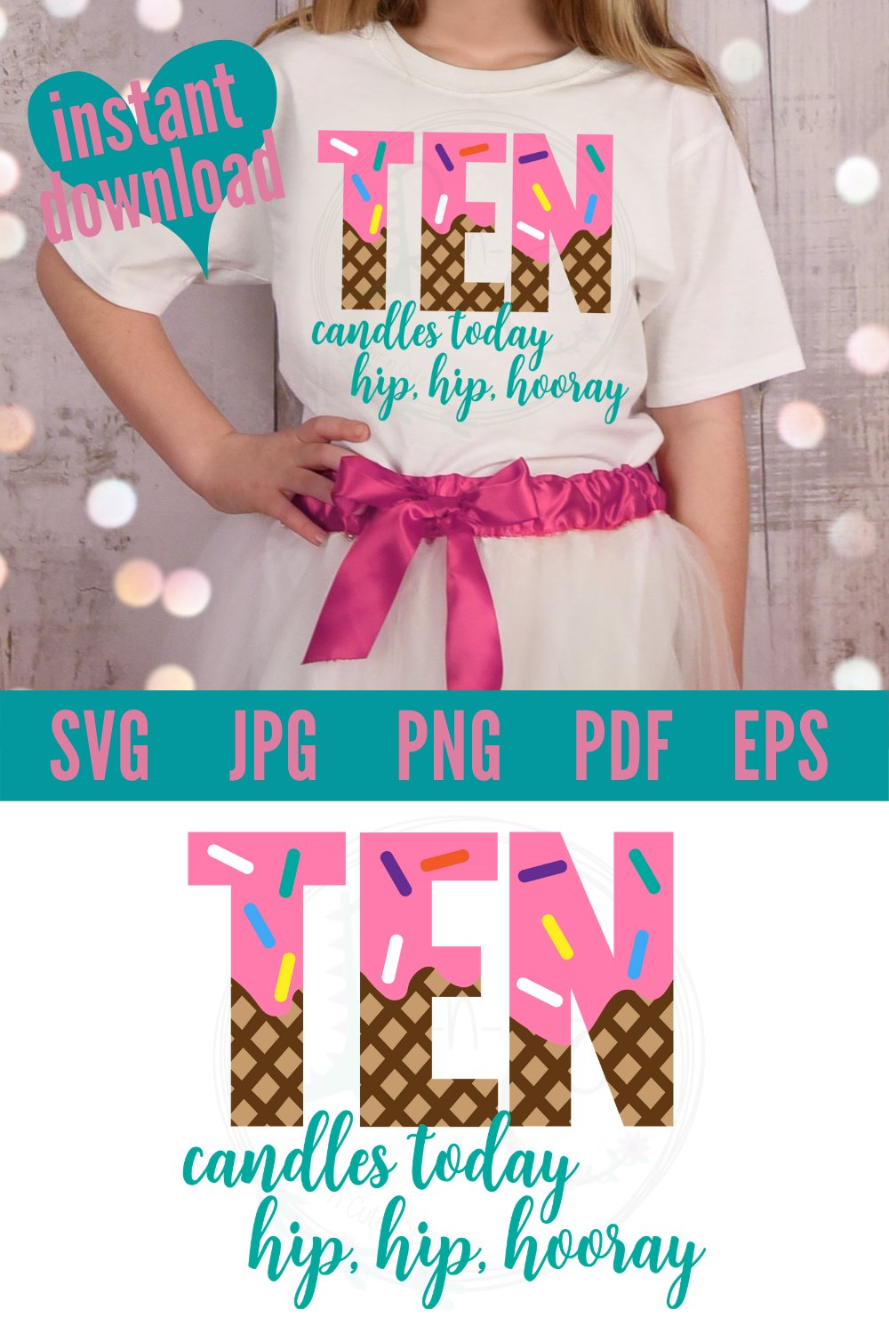 Tenth Ice Cream Birthday SVG | Ice Cream Birthday