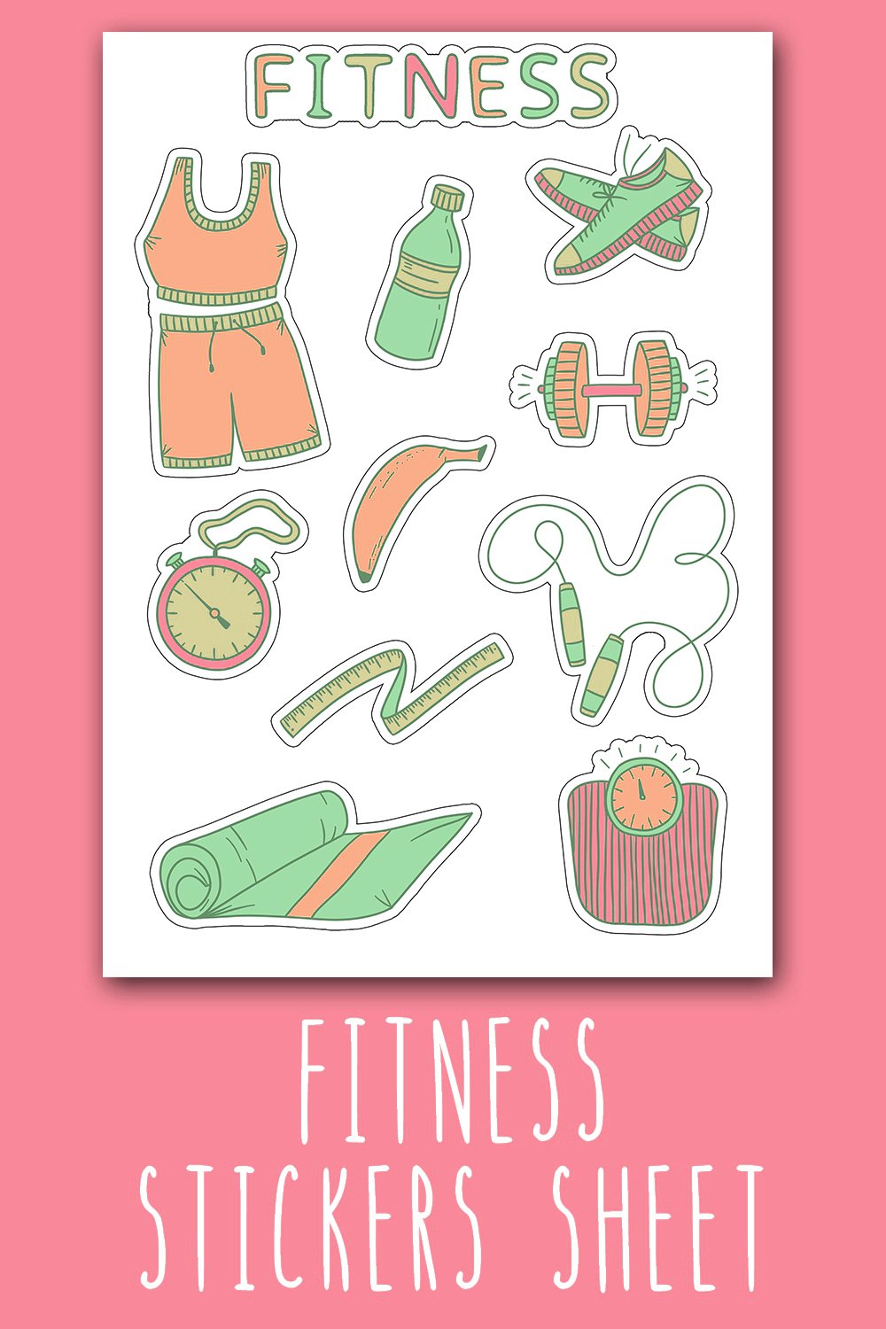 Fitness stickers sheet