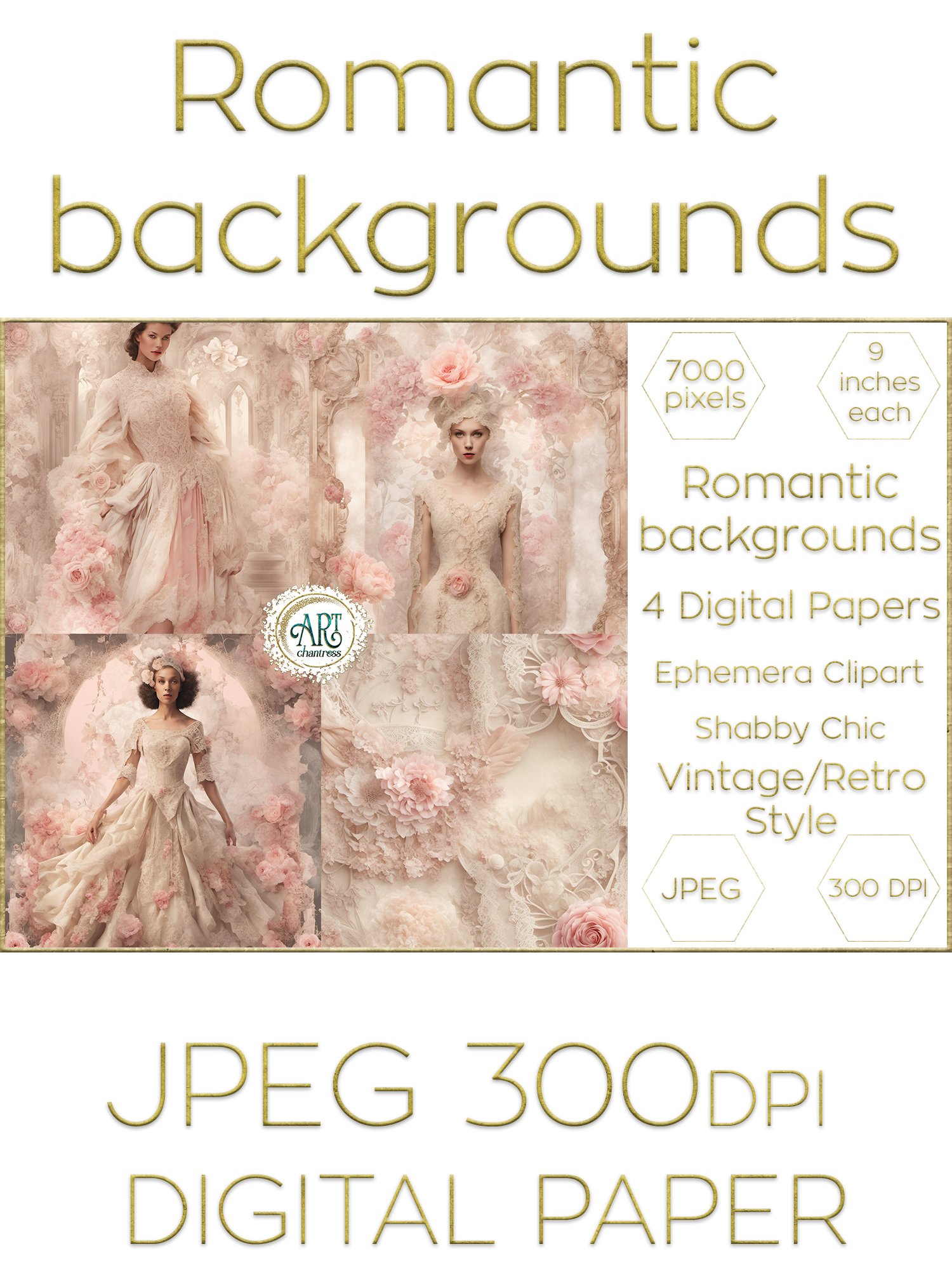Vintage Scrapbook digital papers soft shabby old (2977229)