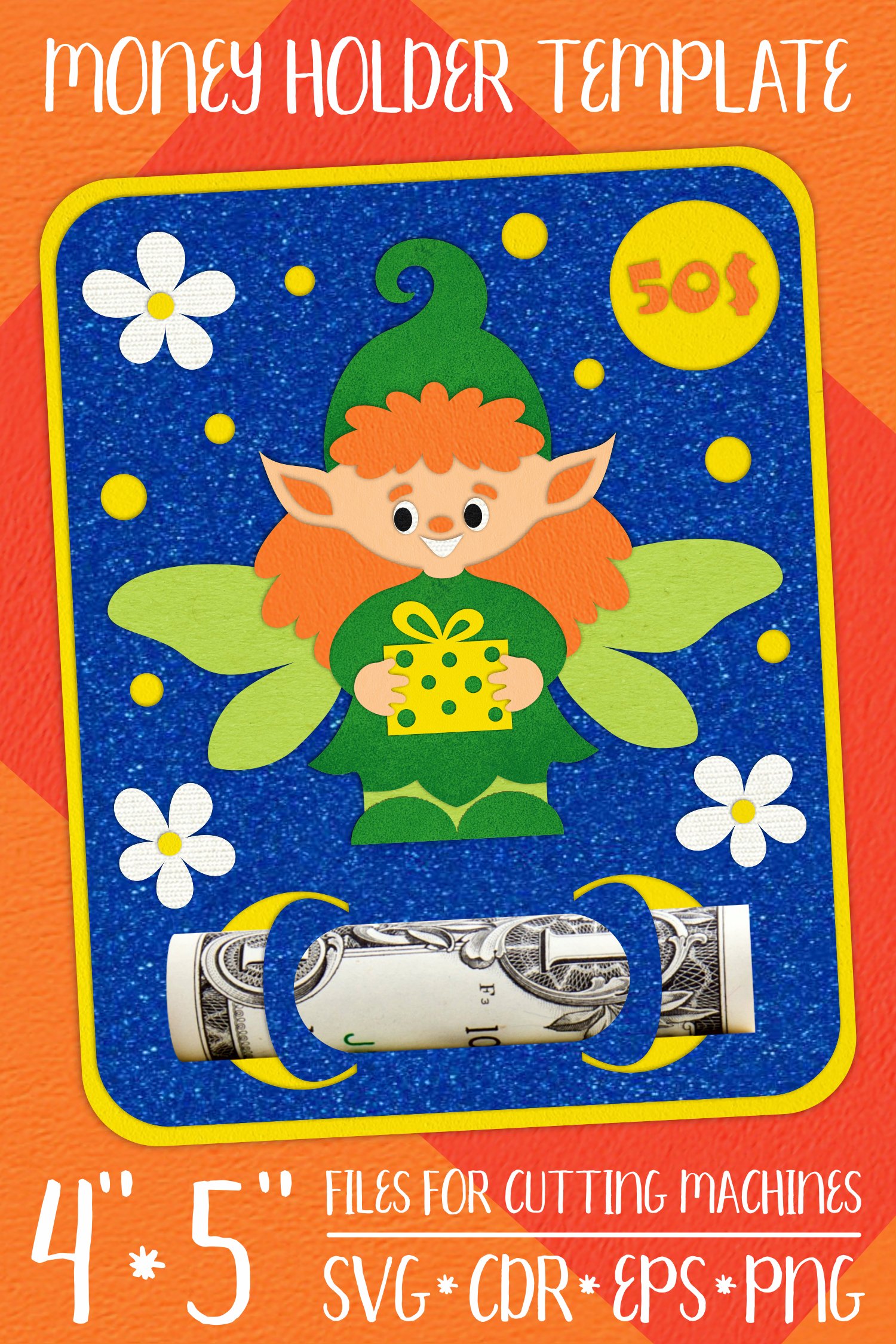 Forest Elf Girl Birthday Card | Money Holder Template