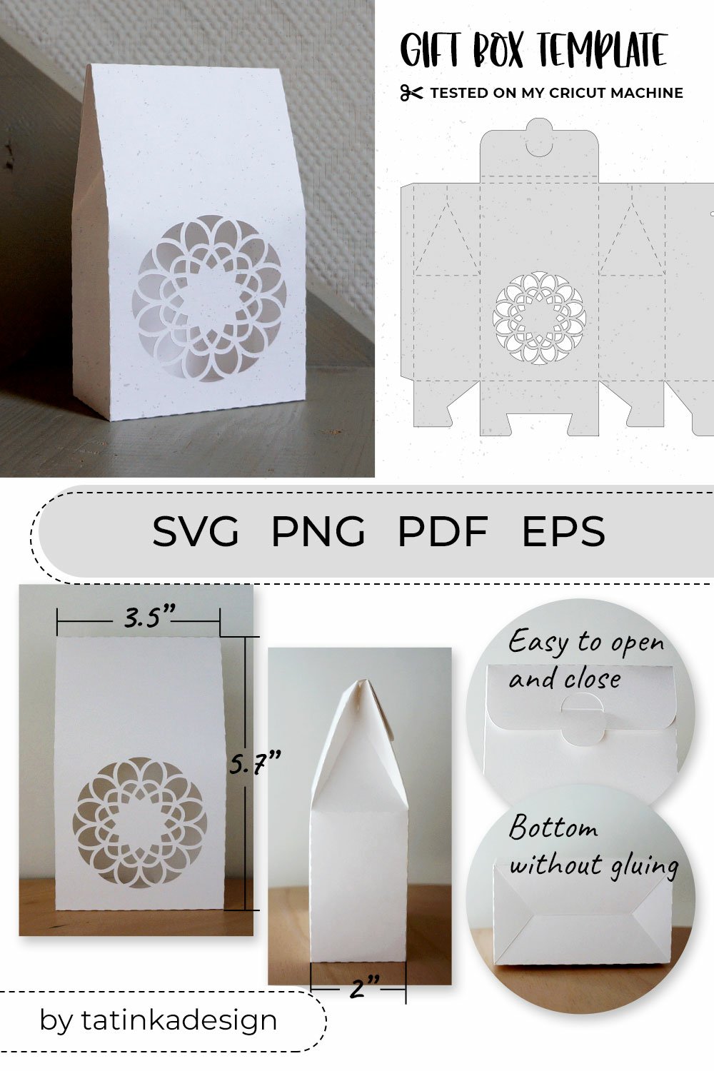 Gift box svg, Box svg, Paper box, Box template, Candy box
