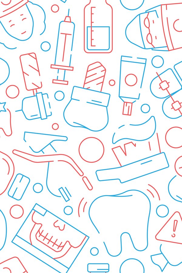 Stomatology pattern. Teeth orthodontic veneers seamless medi