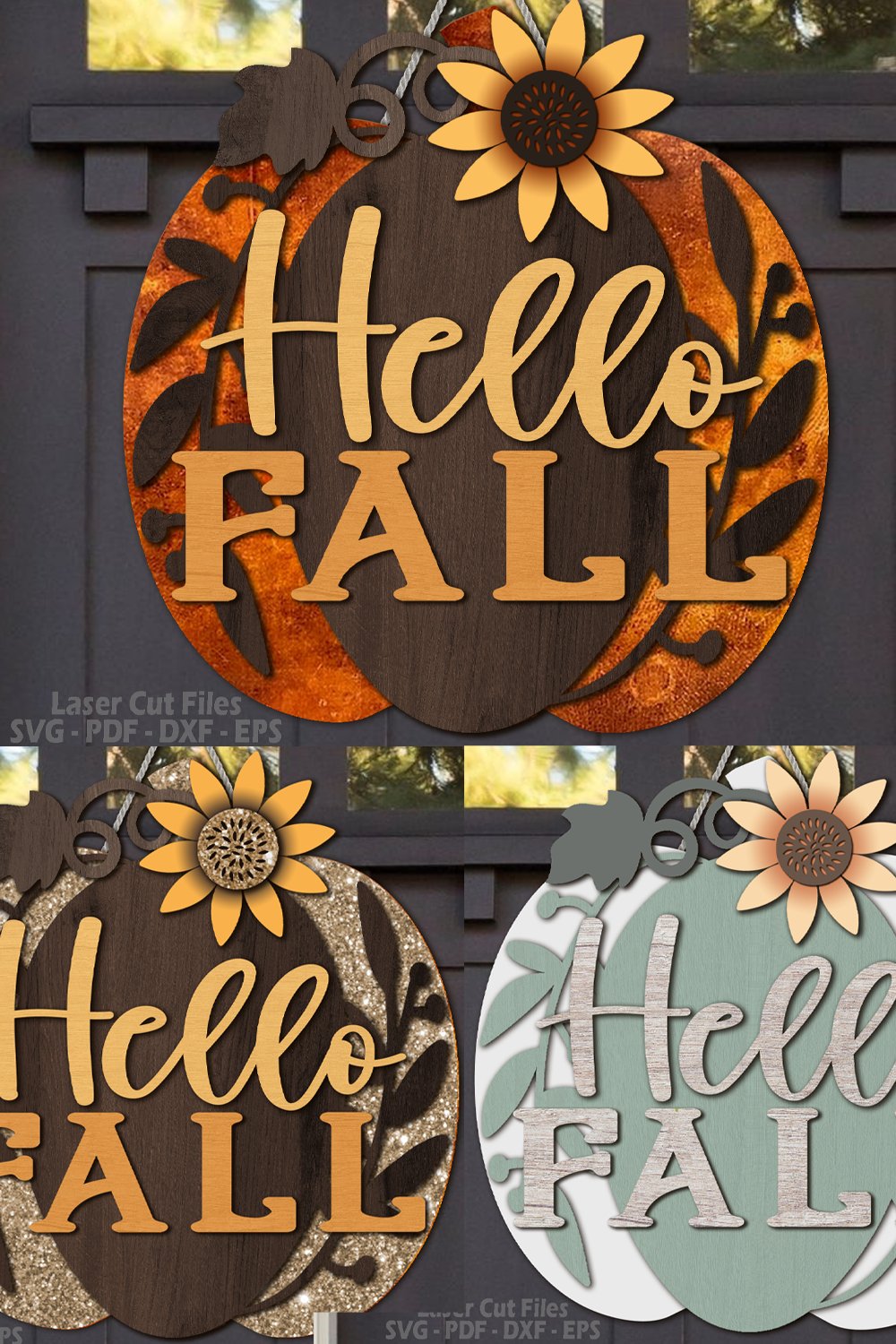 Hello Fall Pumpkin SVG Laser Cut Files | Welcome Sign SVG