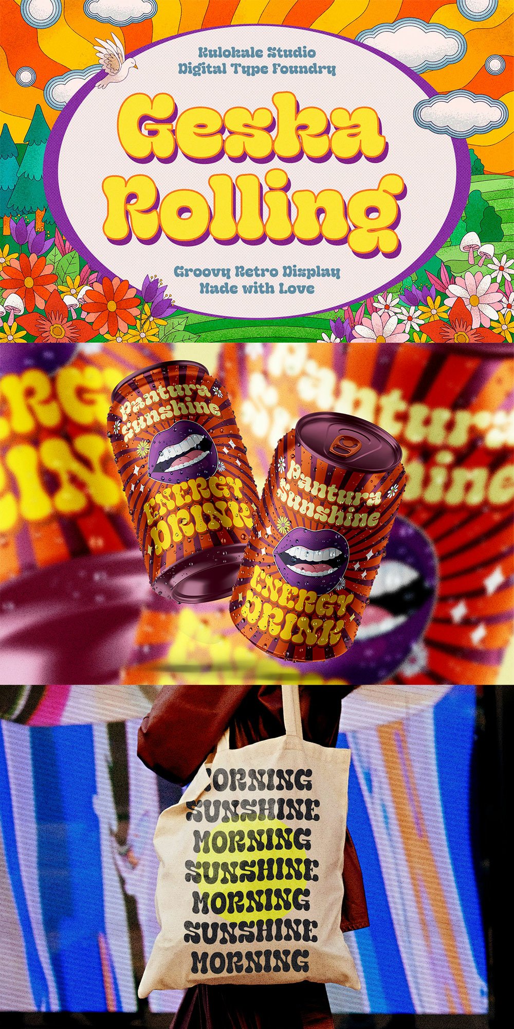 Groovy Retro Font - Geska Rolling