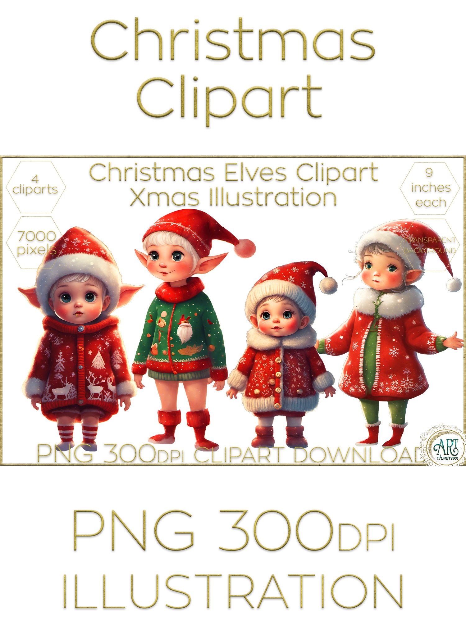 Christmas Elf Watercolor Fairy forest cute girl (2936665)