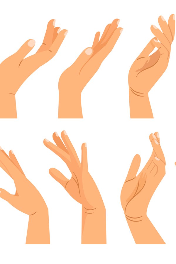 Hand gestures in different positions