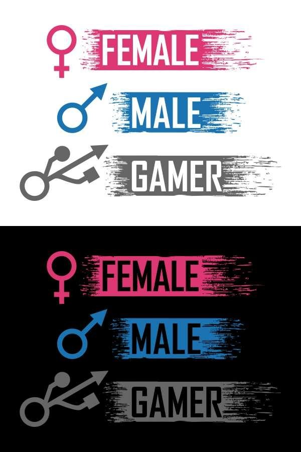 Gamer svg, Gamer gender, male female gamer, gaming symbol