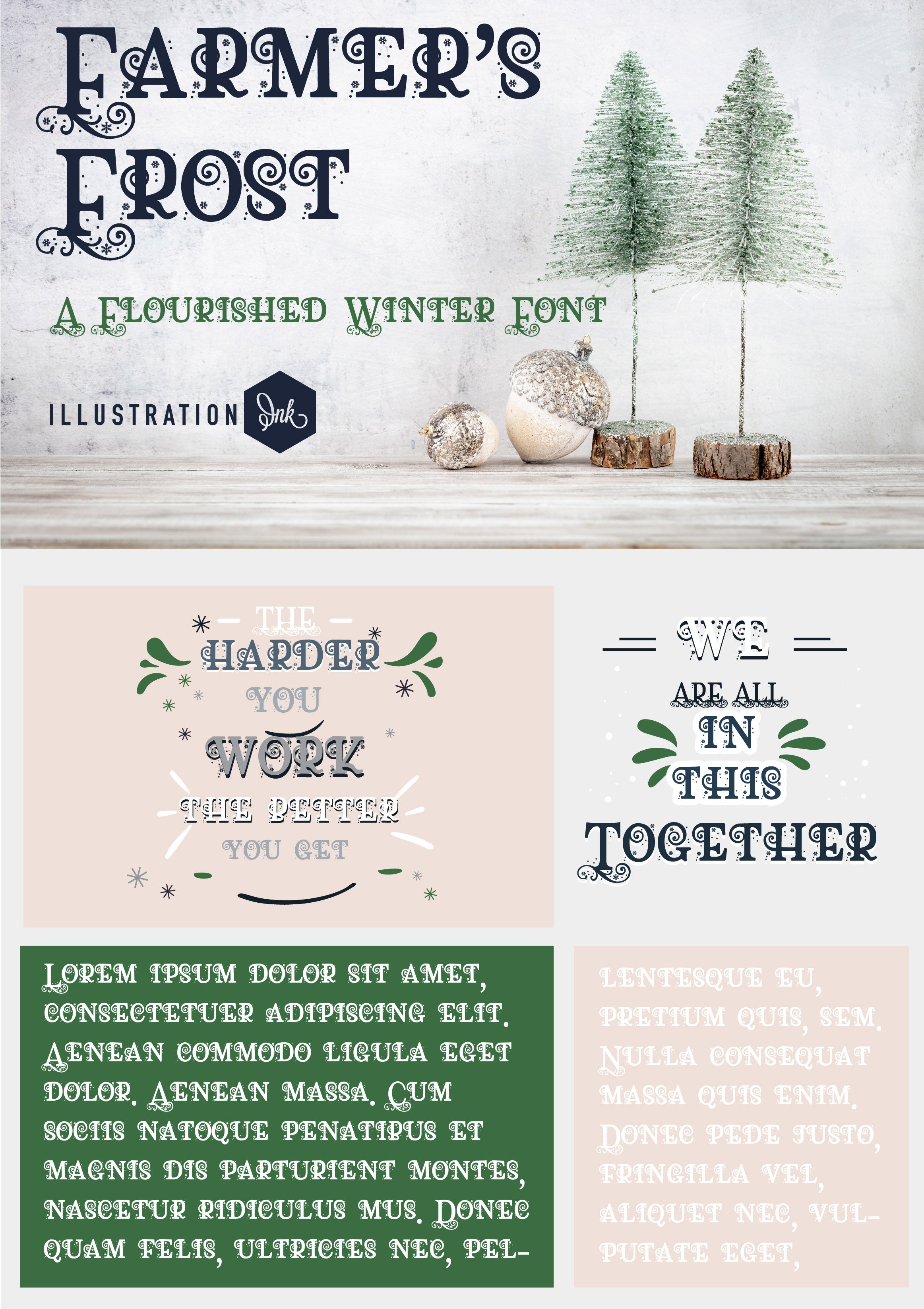 Hand-crafted, hand-written, Christmas script