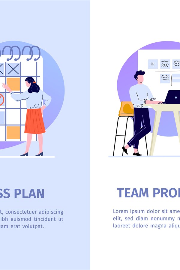 Office work productivity vector banner. Team and task manage