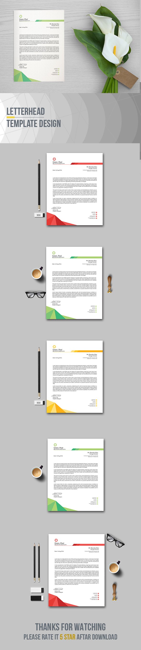 Modern quality business letterhead design (817392)