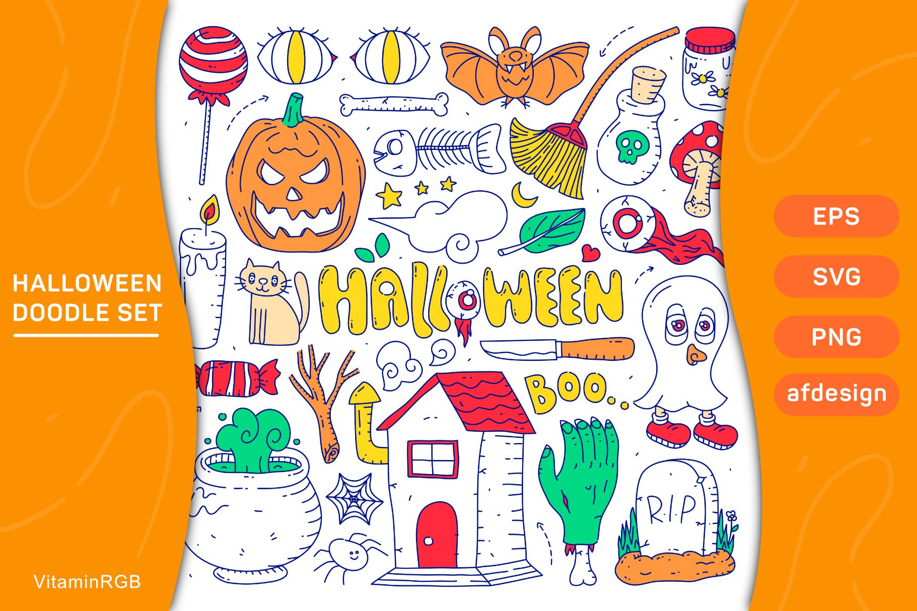 Doodle collection set of halloween (1017782)