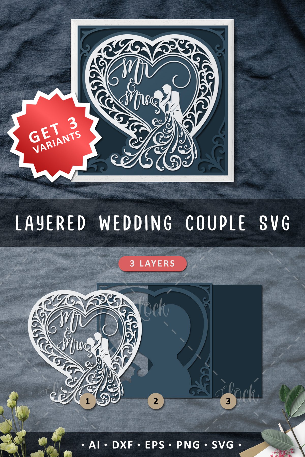 Layered wedding couple Svg, woman in dress svg (1598111)