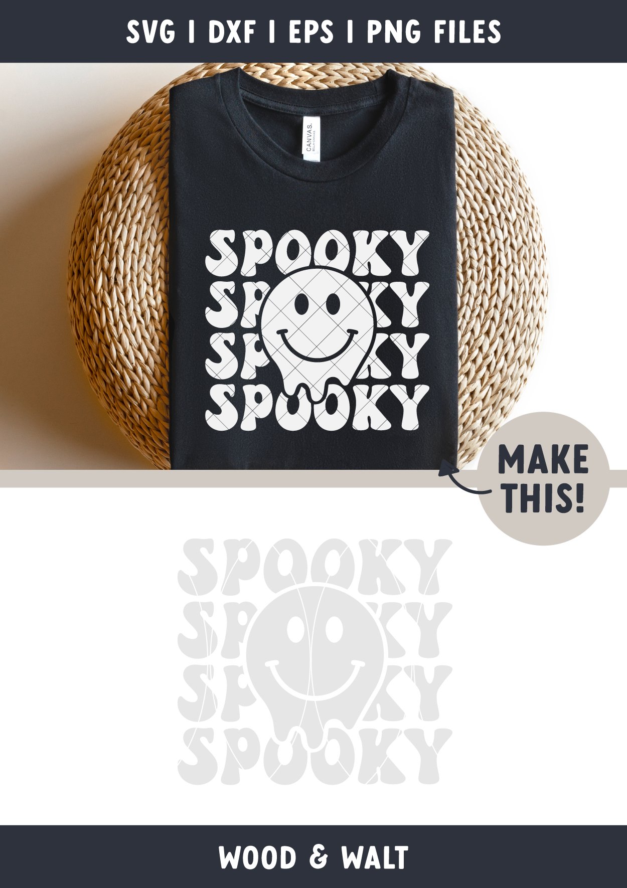 Spooky Ghost Smiley SVG | Halloween Shirt SVG