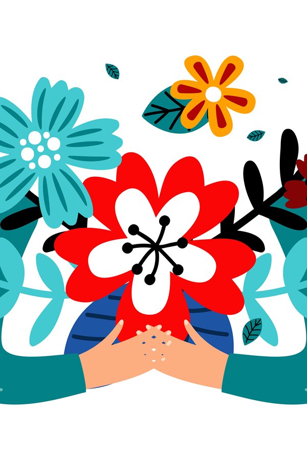 Hands holding flowers bouquet (1348942)