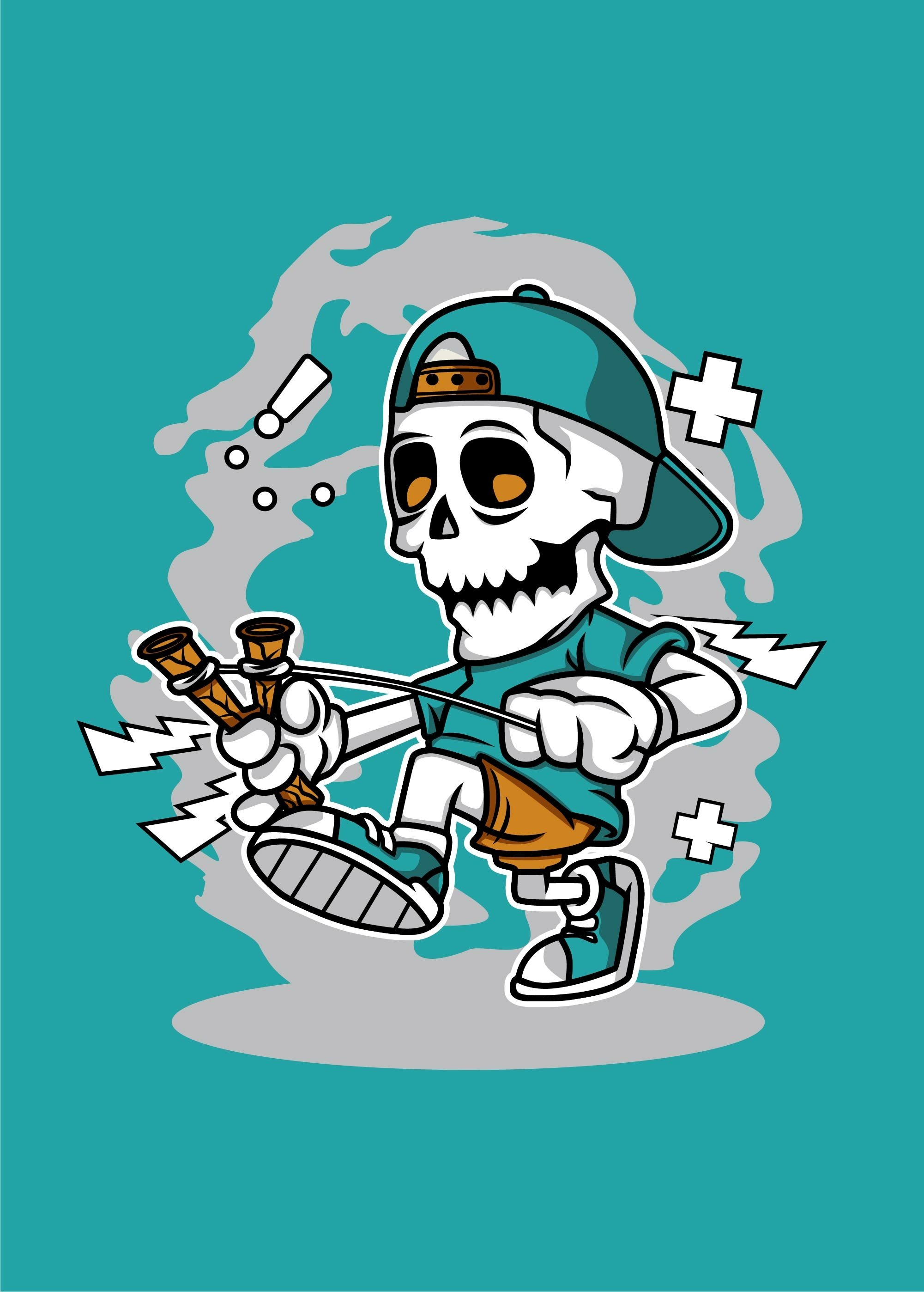 SKULL PLAY GAME CARTOON