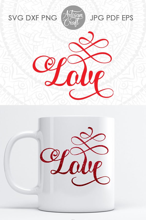 Love SVG in calligraphy style