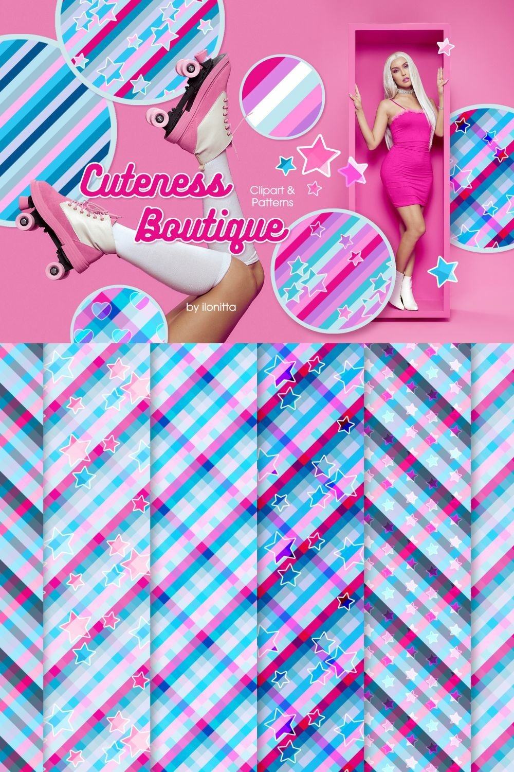 Cuteness Boutique: Pink Patterns and Clipart Bundle