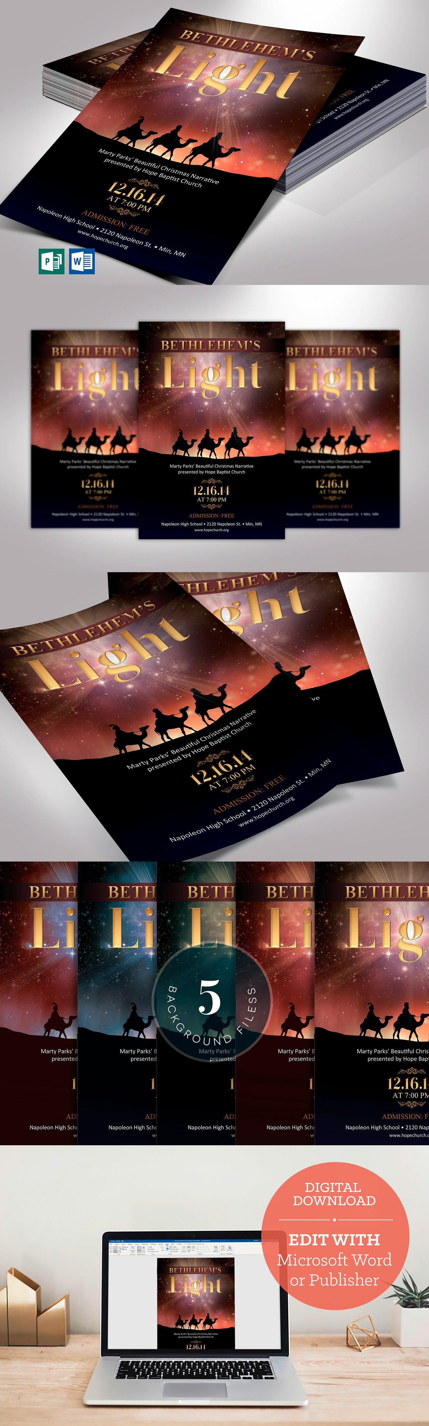 Bethlehem’s Light Flyer Word Publisher Template