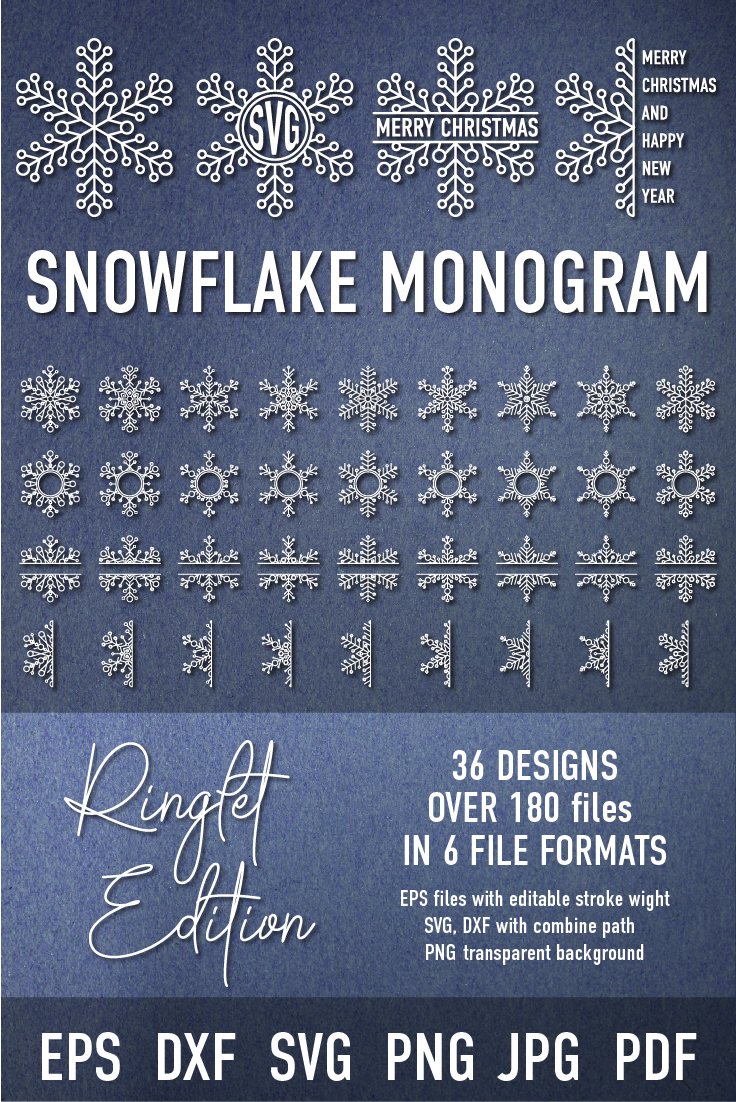Snowflake Monogram Bundle | SVG cut file