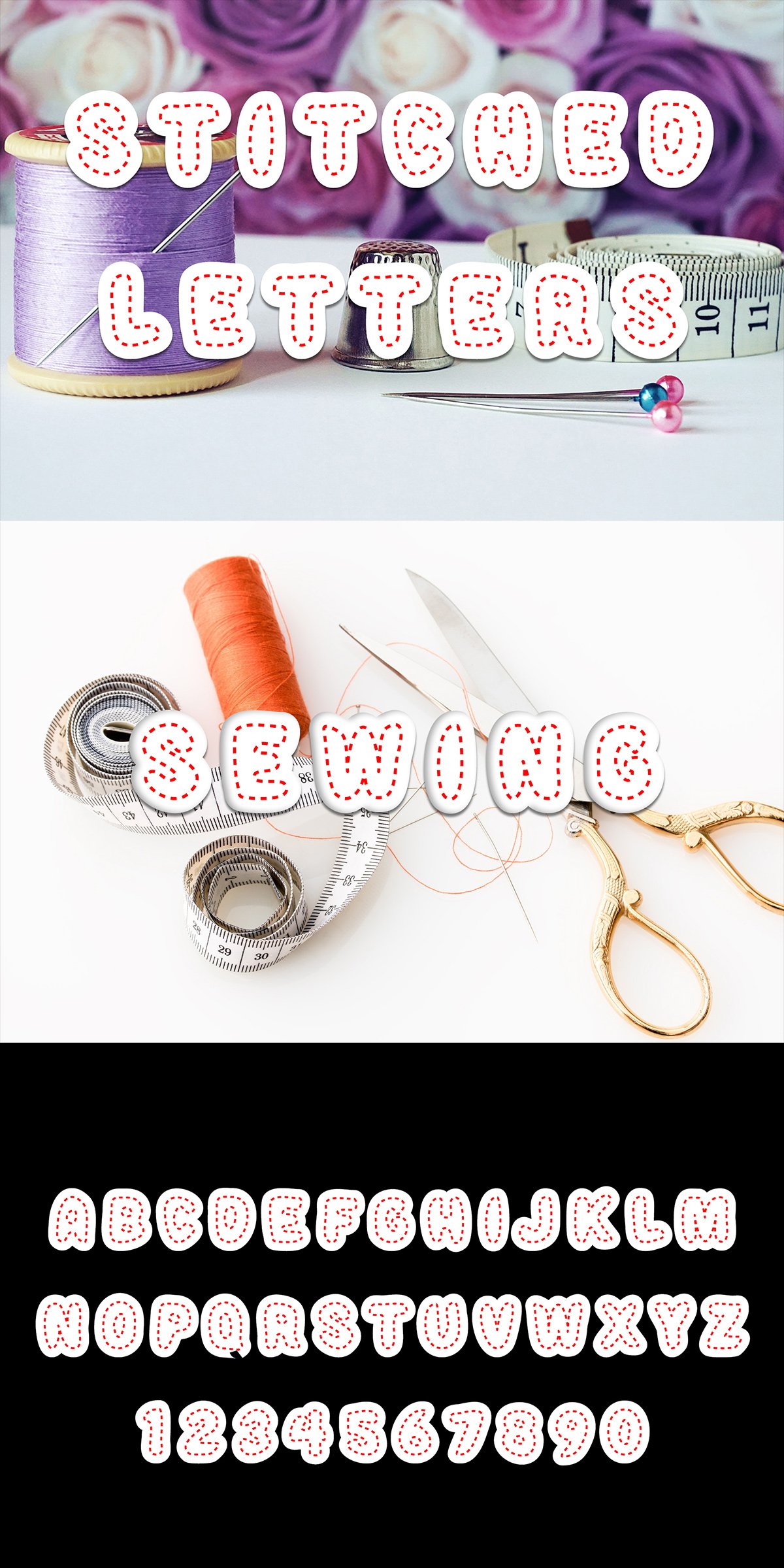 Stitched Letters SVG Font