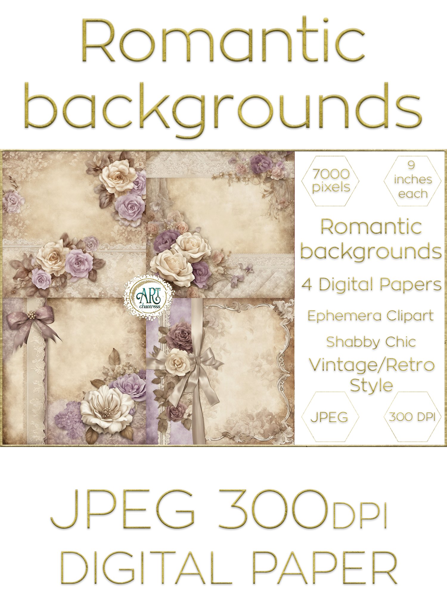 Vintage Scrapbook digital papers soft shabby old (2928532)