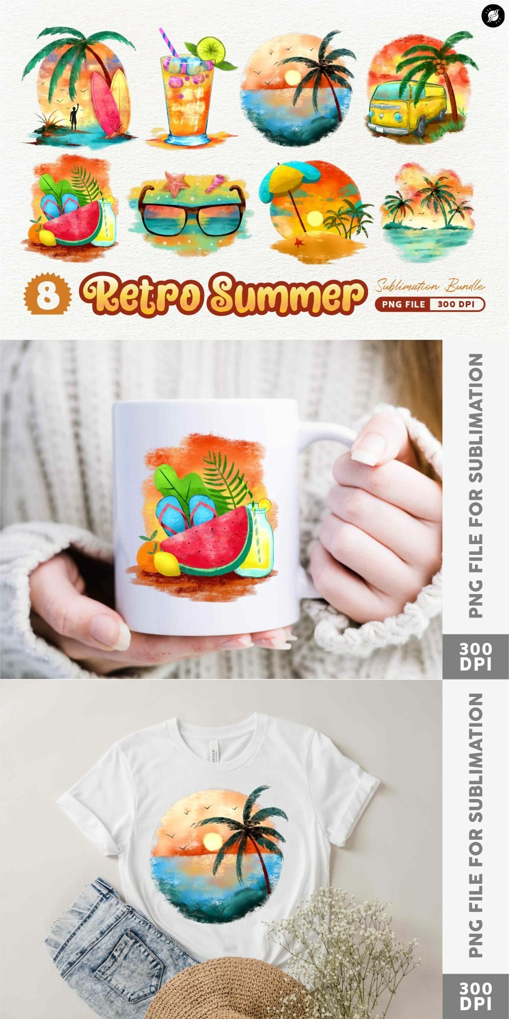 Retro Summer Sublimation Designs